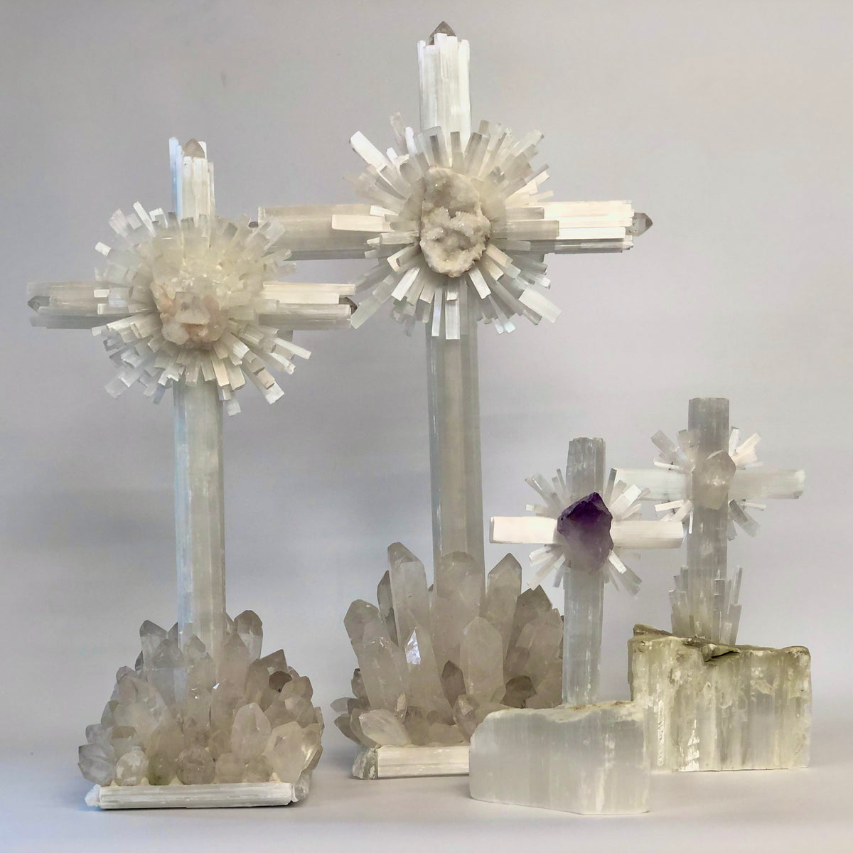 Crystal Cross Selenite and Quartz – Nate Ricketts Design